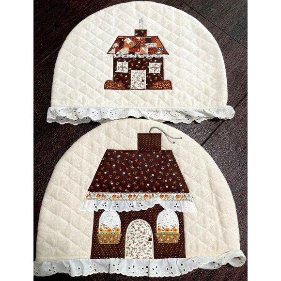 Hand Crafted | Kitchen | Vtg Kitchen Appliance Covers Quilted Appliqued ...